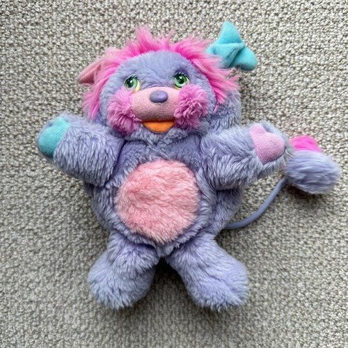 Vintage Popples Pretty Bit Purple Plush Stuffed 8" 1986 Mattel Folds ...