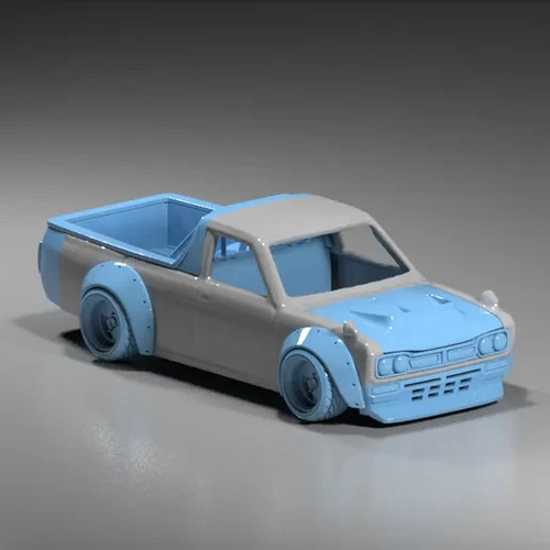 3D RESIN PRINTED Hot Wheels Datsun 510 Wagon to Hakotora Pickup ...
