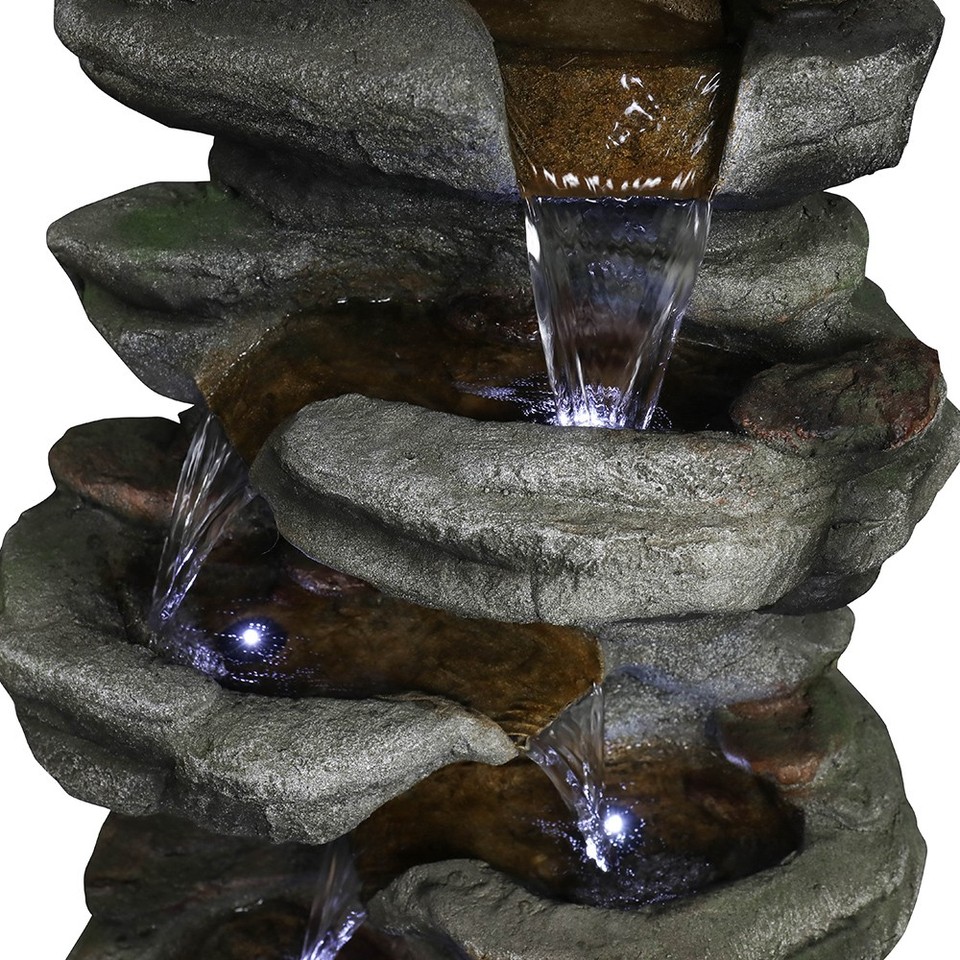 Natural Rock-Look Cascading Fountain – Realistic Water Feature for ...
