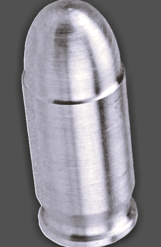 45 CALIBER SOLID SILVER BULLET 1 TROY OZ. SILVER BULLION 999 NWTM ROUND ...