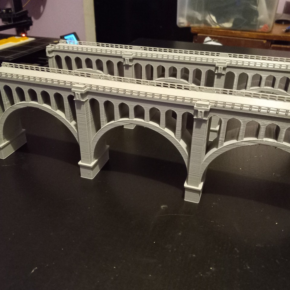 N Scale 2 Lane Bridge 30-Inch long Paulins Kill Viaduct Bridge 3D ...
