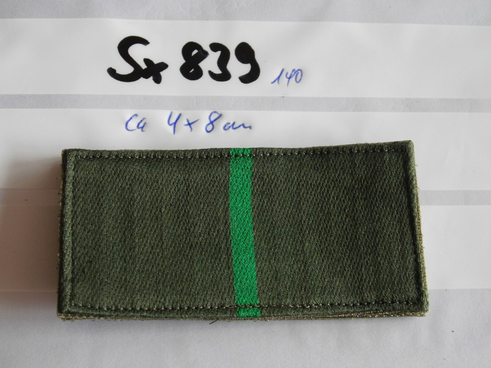 Polizei Rangabzeichen grün mit 1 Balken grün ca 4x8cm auf Klett 1 Stück ...