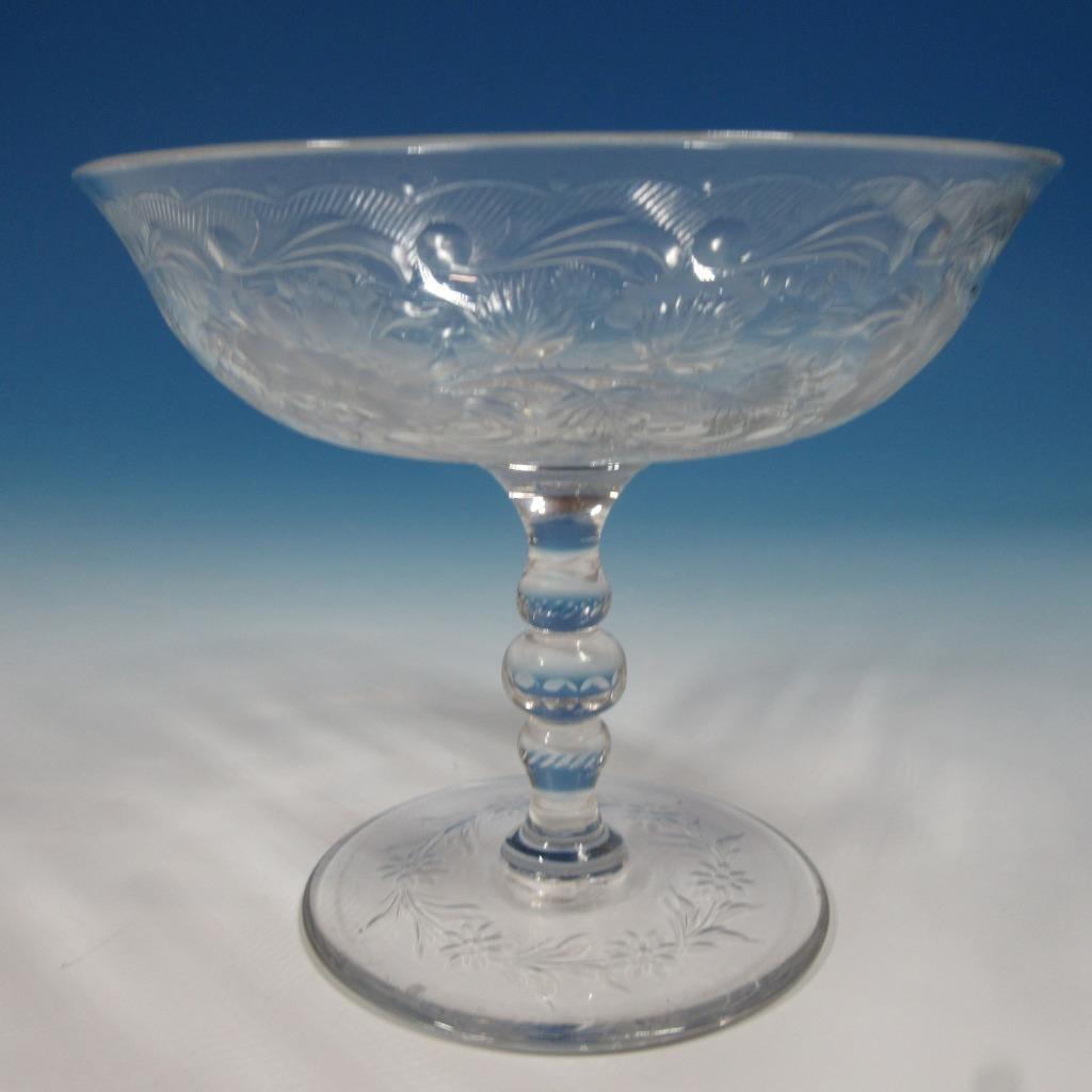 Webb Corbett Crystal - Floral Cut - Footed Compote Candy Dish - 6 ...