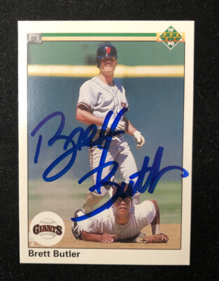 BRETT BUTLER 1990 UPPER DECK AUTOGRAPHED SIGNED AUTO BASEBALL CARD 119 ...