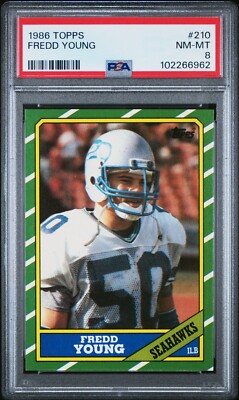 1986 TOPPS #210 FREDD YOUNG PSA 8 NM-MINT POP 17 ONLY 55 HIGHER SEATTLE ...