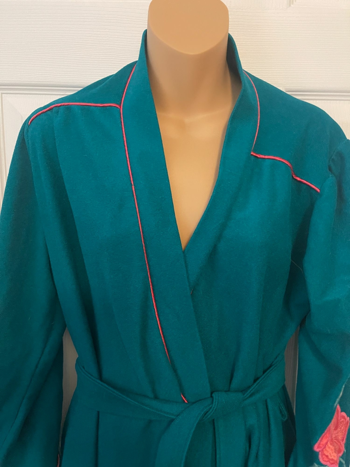 Vintage Appel Intimates Long Green Robe with Embroide… - Gem