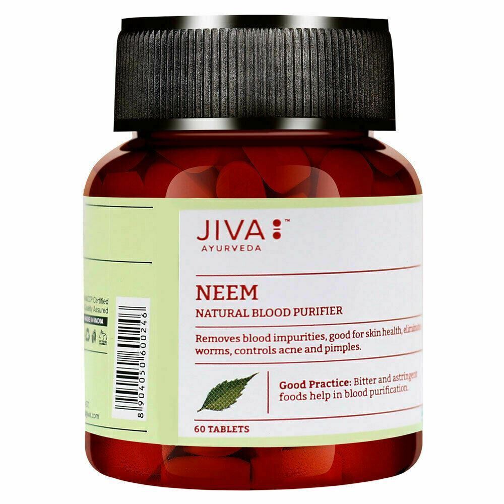2 X Jiva Neem Natural Blood Purifier Medicine 60 Tabs | Controls Acne ...