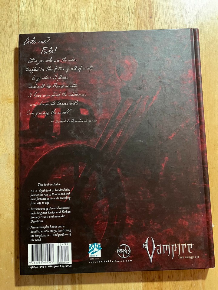 White Wolf Nomads World of Darkness Sourcebook for Vampre the Requiem ...