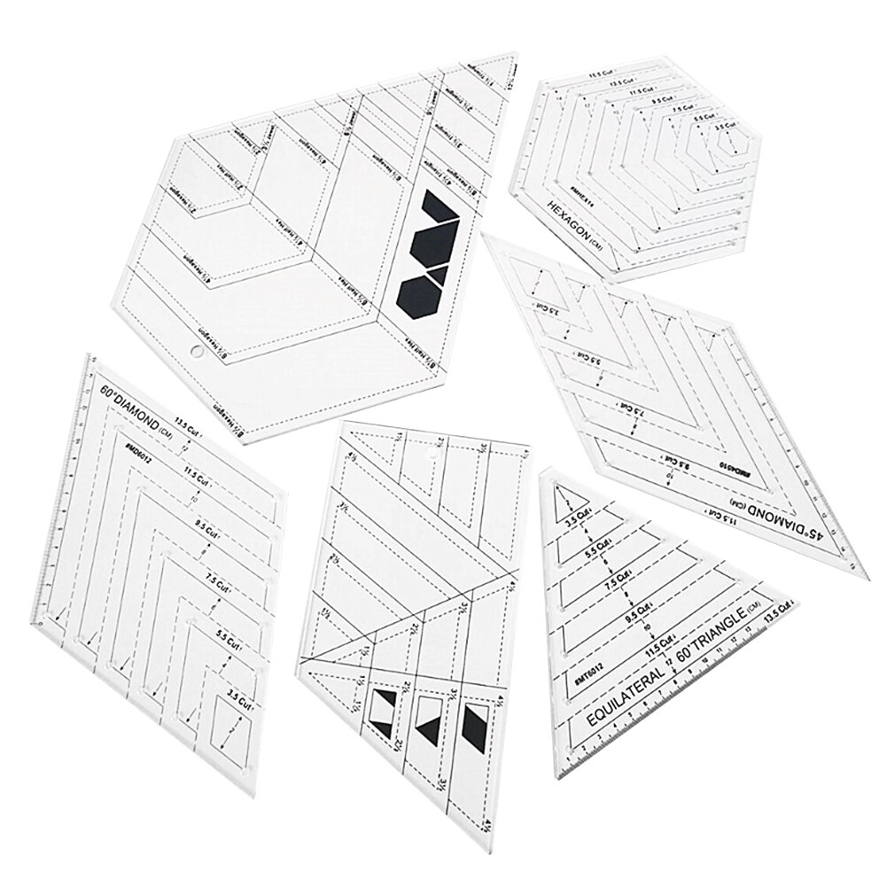 Tailor Craft Quilting Ruler Set DIY Sewing Triangle Template Degrees | eBay