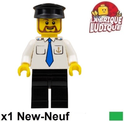 LEGO Figurine Minifig City Boat Captain Boat Tie Blue boat012 | eBay ...