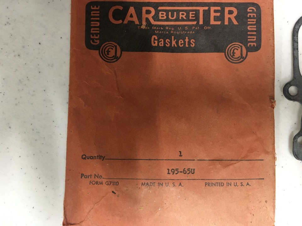 Vintage CARTER CARBURETOR Gasket Sets #195-65U | eBay
