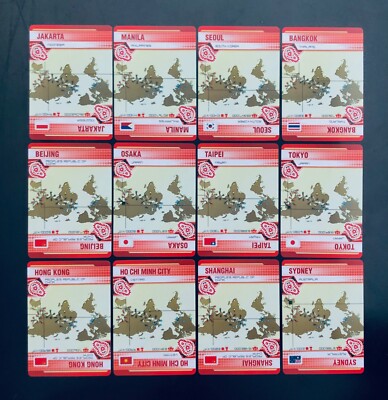 Pandemic | Red City Cards, Complete Set | Extra/Replacement Game Pieces ...