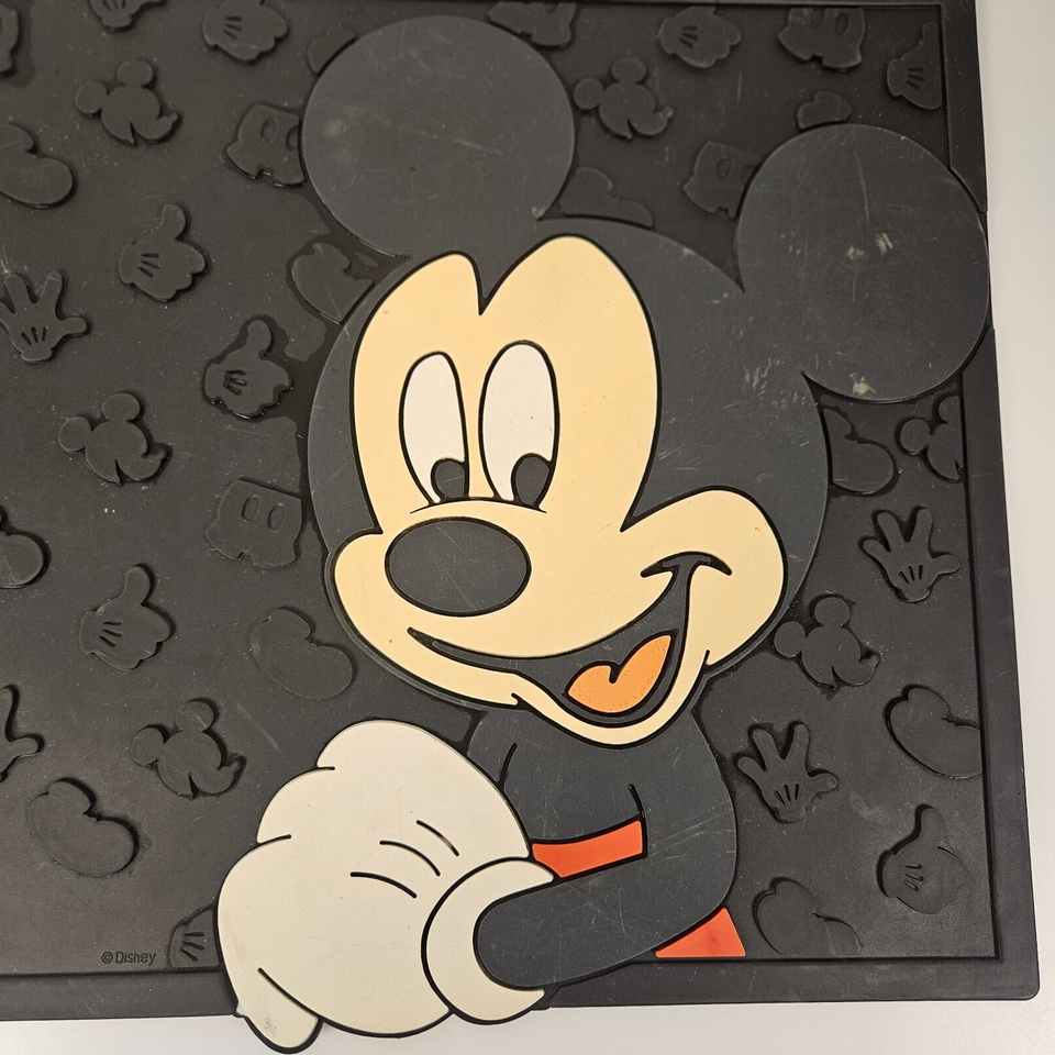 Vintage DISNEY Mickey Mouse PLASTICOLOR Rubber Floor Mat REAR 16 1/2" x ...