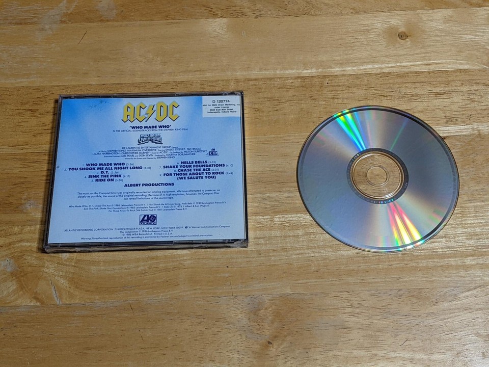 Who Made Who by AC/DC (CD, Jun-1986, Atco (USA)) 75678165023| eBay