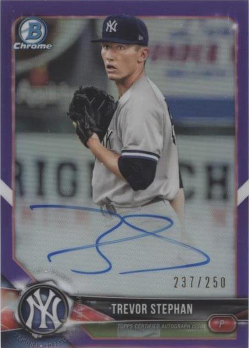 2018 Bowman Chrome - Prospect Autographs Trevor Stephan #BCPA-TS Purple ...