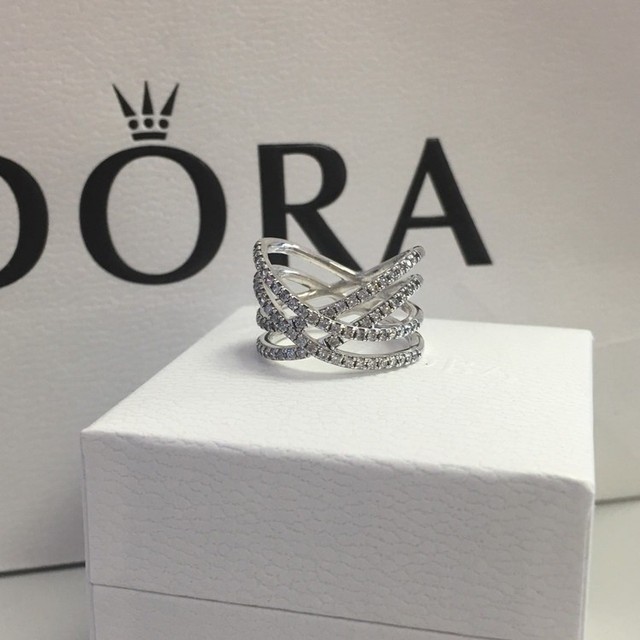 Pandora 196401CZ-48 Ring sz 48 Silver w/71 bead-set CZ for sale online ...