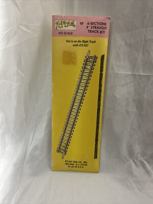 Vintage Atlas Ho Set of 6 9" Straight Train Track Sections #821 NICKEL ...