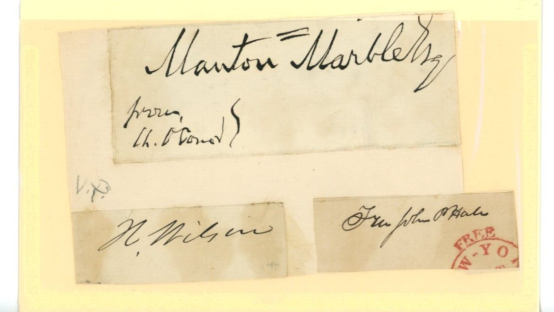 3 Autographs Manton Marble Journalist John P. Hale Politician Henry Wilson US VP | eBay