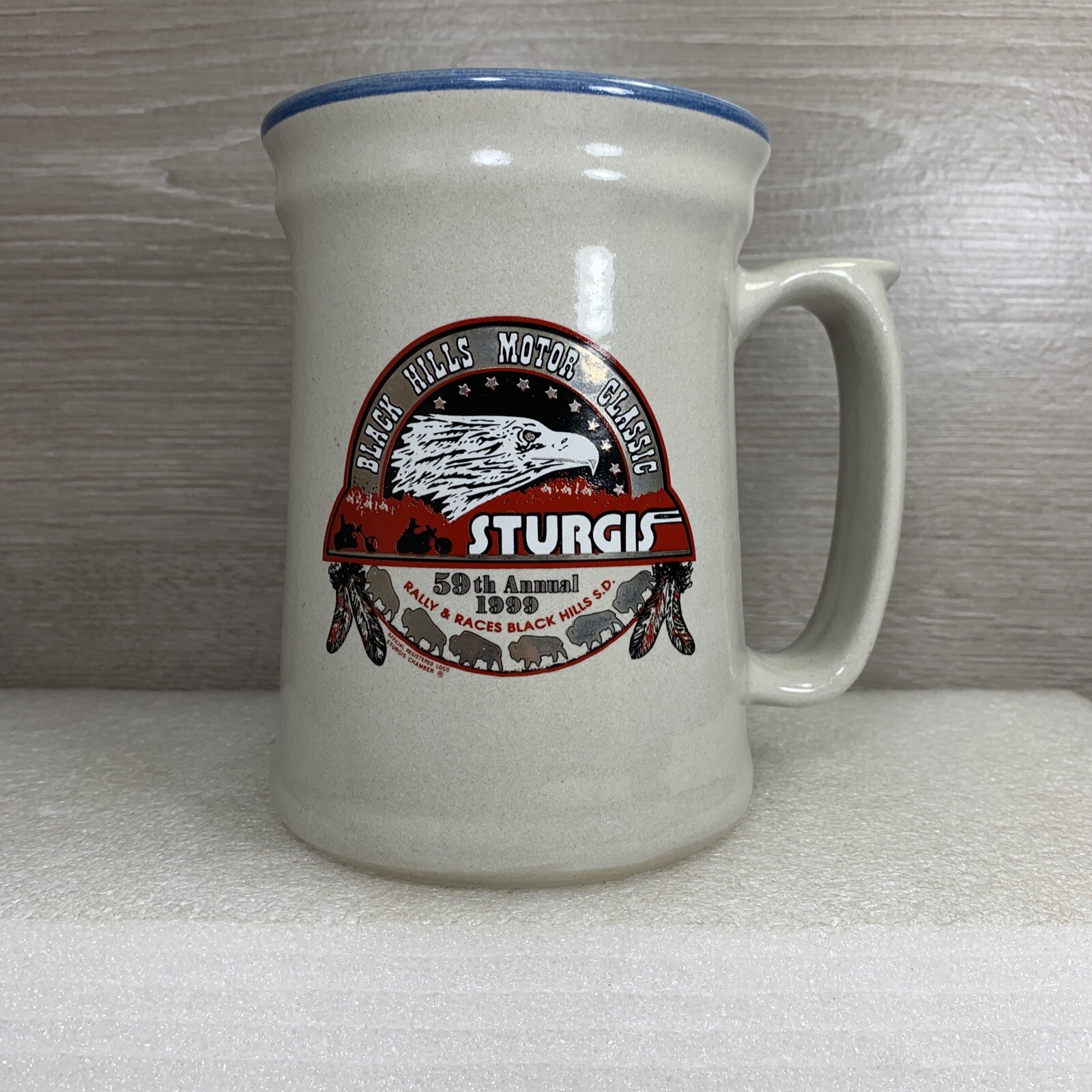 LIMITED EDITION 59TH ANNUAL STURGIS RALLY RED WING POTTERY BEER MUG 5. ...
