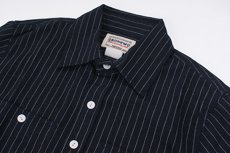 Vintage Men's Long Sleeve Shirt Striped Work Shirts Railroad Retro ...
