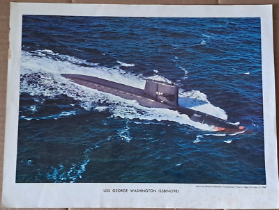 USS George Washington Navy Submarine 8.5x11 Color (PRINT) Sub 1960 ...
