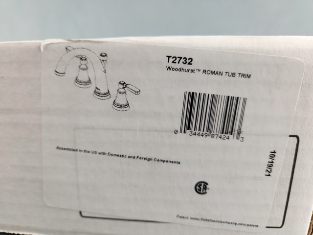 Delta T2732 Woodhurst Widespread Deck Mounted Roman Tub Filler - Chrome ...