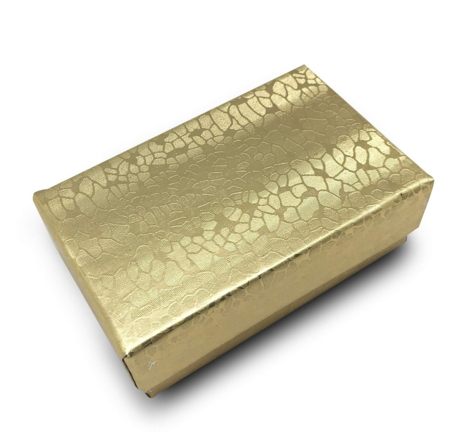 BULK Cardboard Kraft Paper JEWELRY GIFT BOXES Cotton Filled GOLD - for ...