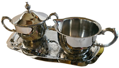 Danny Wilson Original Tea Set with Tray, Sugar and Creamer - Chrome | eBay