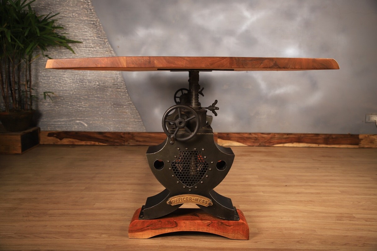 Adjustable Crank Table Base Industrial Cast Iron Crank Base Dining