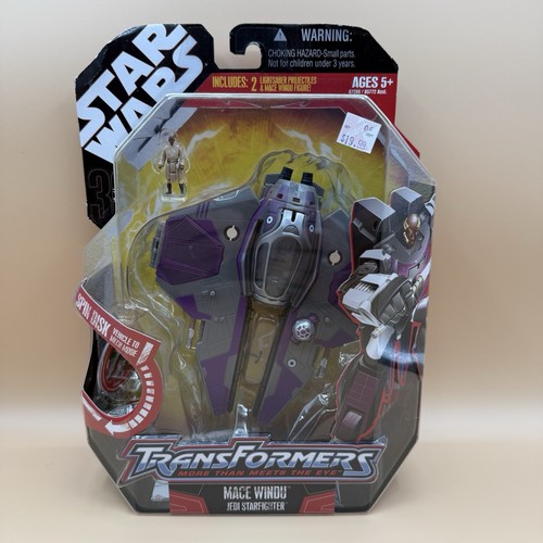 Star Wars Transformers Mace Windu Jedi Starfighter Hasbro 2006 New ...