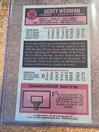 1976-77 Topps Basketball 3 1/8 x 5 1/4 # 142 Scott Wedman | eBay
