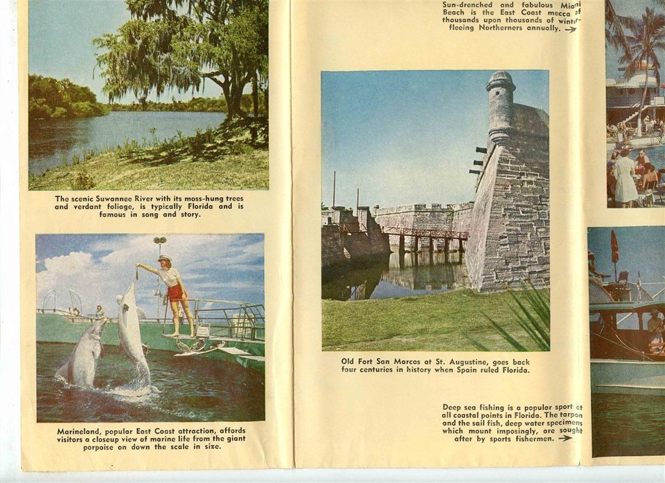 Florida Official State Road Map 1950's Charley E Johns Acting Governor ...