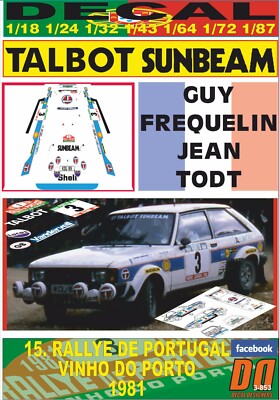 DECAL TALBOT SUNBEAM LOTUS G. FREQUELIN R.PORTUGAL 1981 6th (08) | eBay