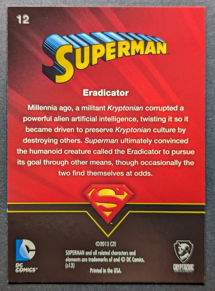Eradicator 2013 Superman DC Universe Cryptozoic Card #12 (NM) | eBay