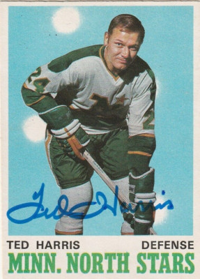 1970-71 OPC #166 Ted Harris SIGNED Autograph Minnesota North Stars Card ...
