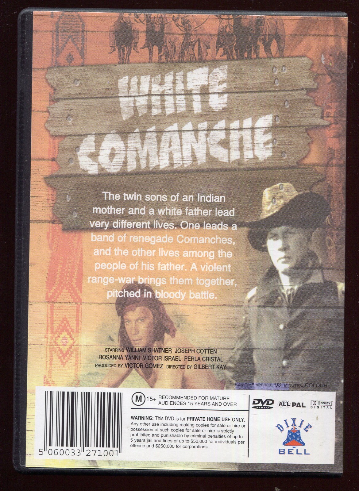 White Comanche (William Shatner & Joseph Cotten) DVD LIKE (All Regions ...