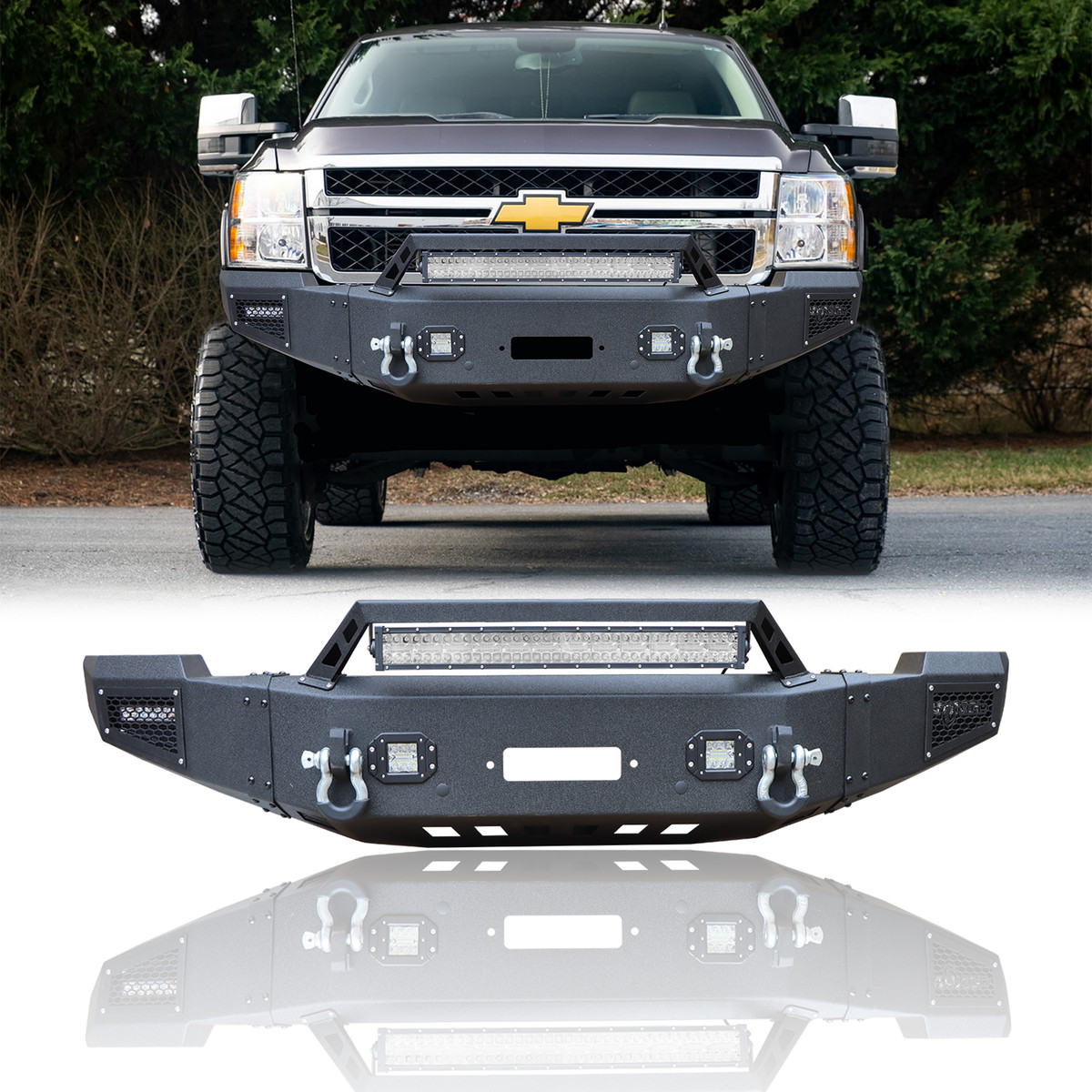 HECASA Powder Coated Steel Front Bumper For 2011-2014 Chevy, 49% OFF