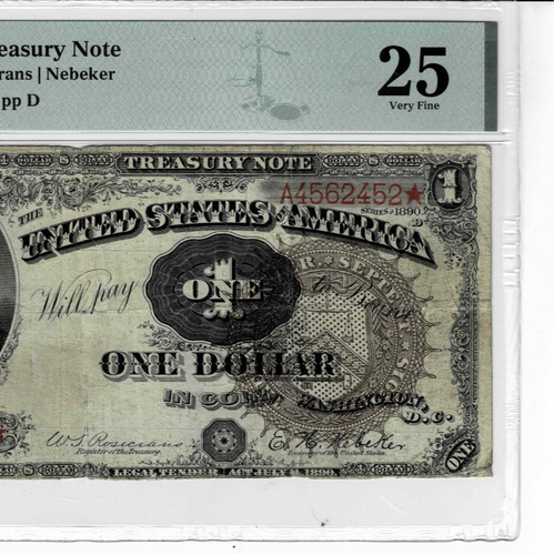 1890 $1 Treasury note'Stanton'-fr.348 PMG VF 25-Comment free | eBay