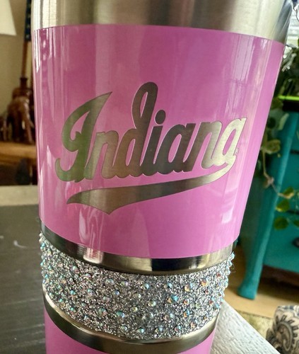 Indiana University Hoosiers Pink Sparkle Thermal Mug, Made By mybevi | eBay