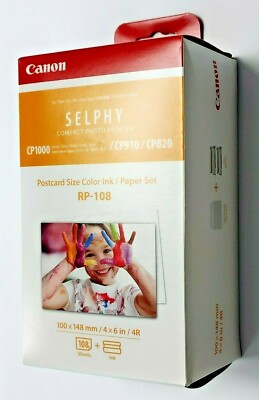 CANON SELPHY RP-108IN KIT INK & PAPER 108 STAMPE 10x14,8cm + RIBBON ...