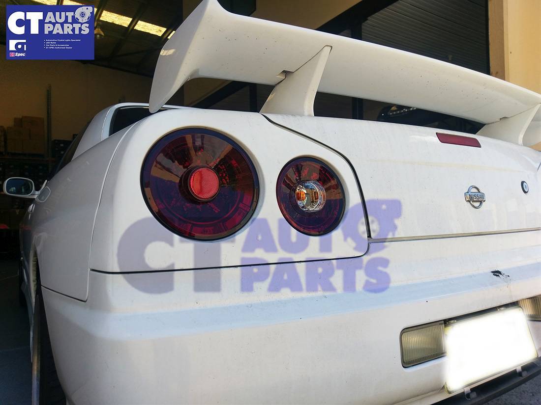 Smoke Red LED Tail Lights for Nissan Skyline R34 GTR GTT RB25 RB26 ...