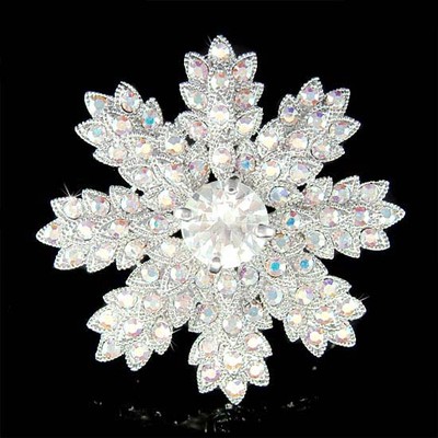 ~SNOWFLAKE~ made with Swarovski Crystal starburst Holiday Xmas Bridal ...