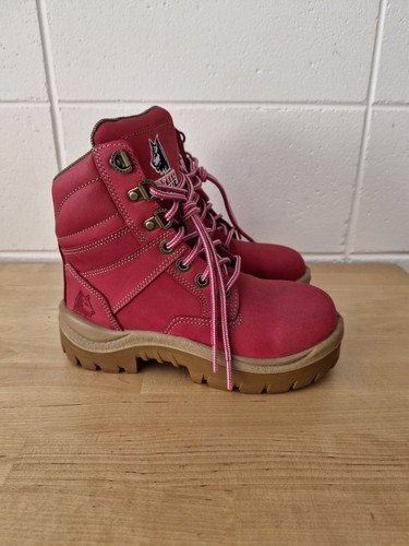 Womens STEEL BLUE Southern Cross Pink Steel Cap Boots sz 4 New | eBay