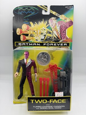 1995 Kenner Batman Forever TWO-FACE 5" Figure w/ Turbo Cannon & Good ...