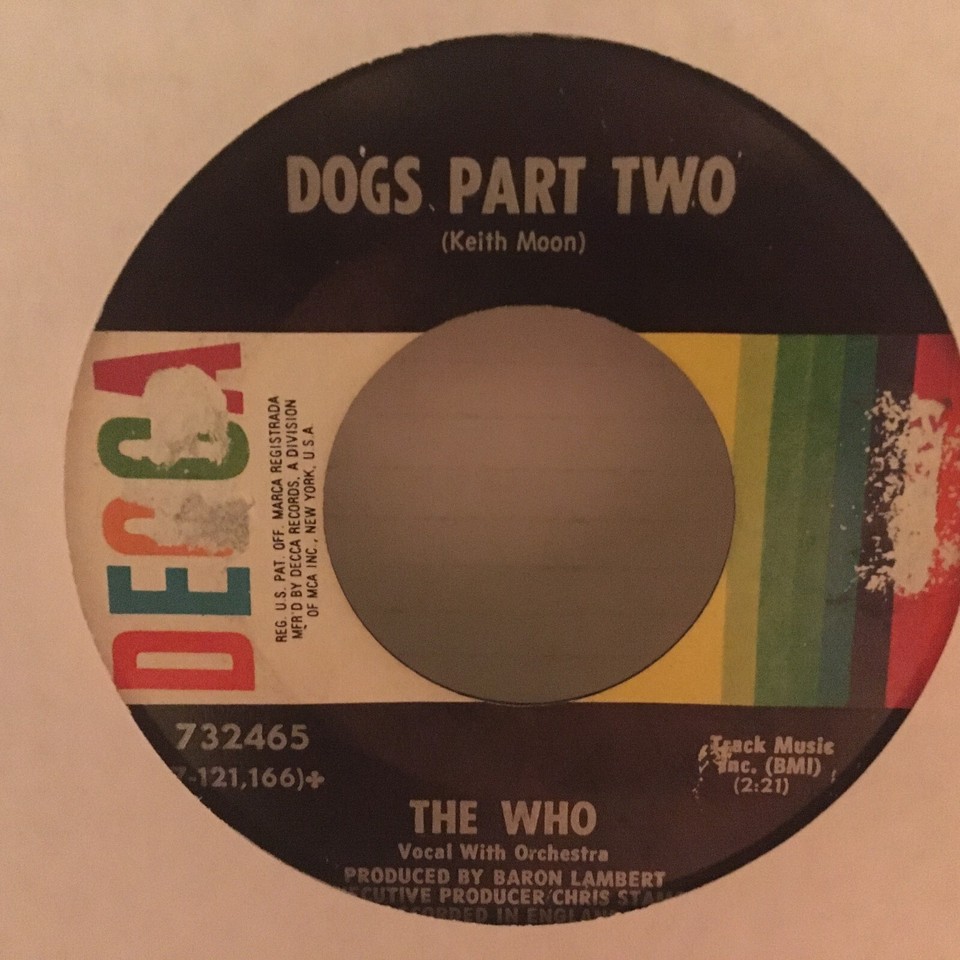 THE WHO 7" 45 SINGLE, PINBALL WIZARD / DOGS PART TWO | eBay