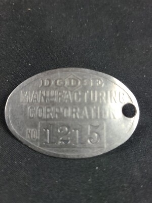 VINTAGE EMPLOYEE FACTORY ID BADGE DODGE MANUFACTURING CORPORATION | eBay