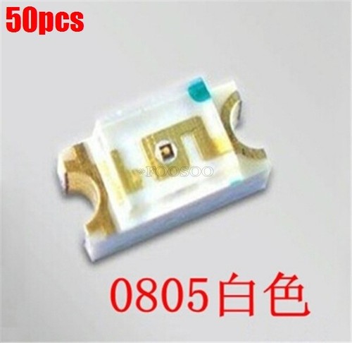 50Pcs 0805 White Super Bright Smd Smt Led ww | eBay