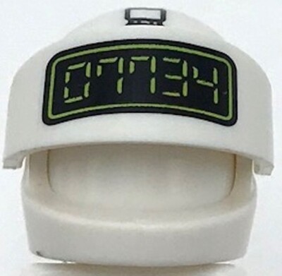 Lego New Minifigure Visor Standard with Lime 07734 hello Pattern White ...