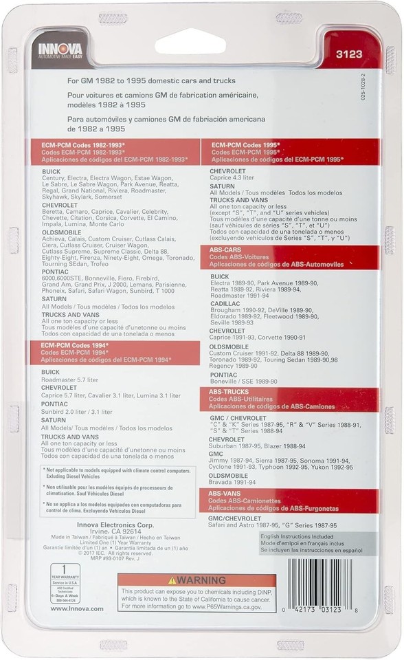 INNOVA 3123 GM OBD1 Code Reader | eBay
