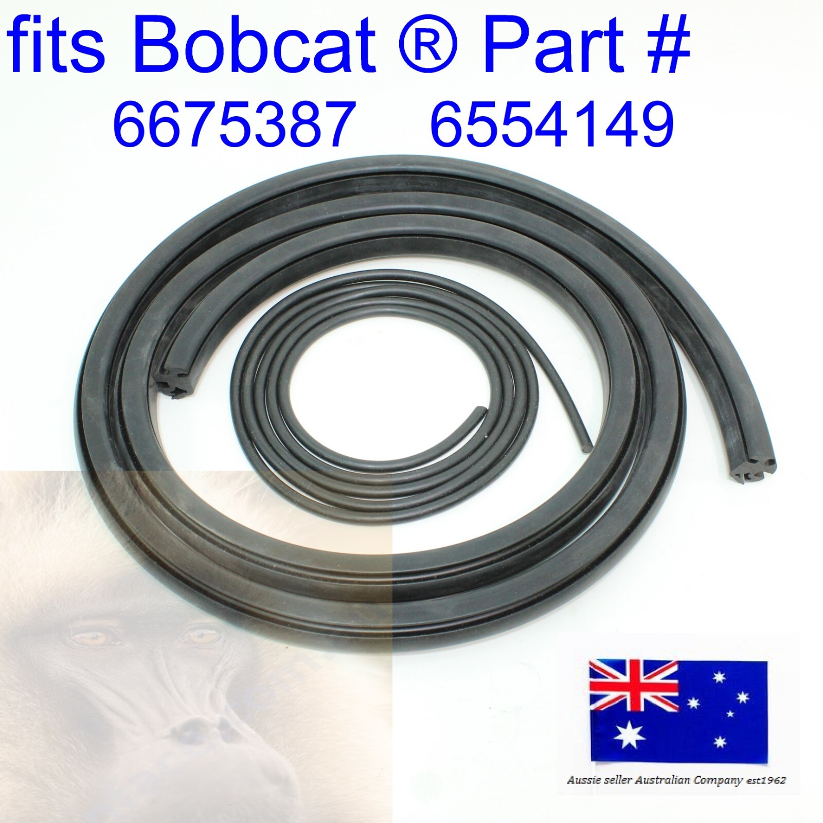 fits Bobcat Rear Glass Window Seal 6675387 6554149 S160 S175 S185 S205 ...
